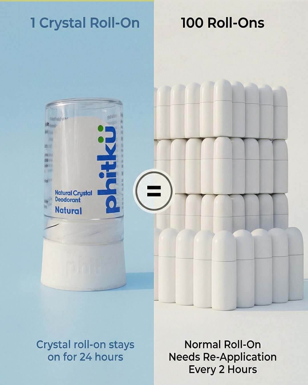 Alum Infused Natural Crystal Roll on Stick - Phitku